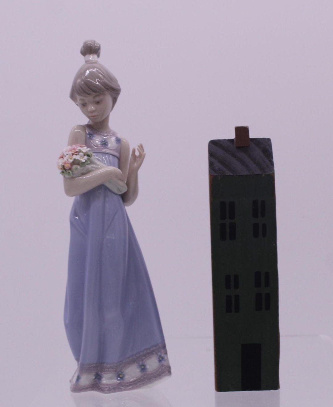 Vintage Lladro Spring Token Hand Painted 1980's Ponytail Girl With ...