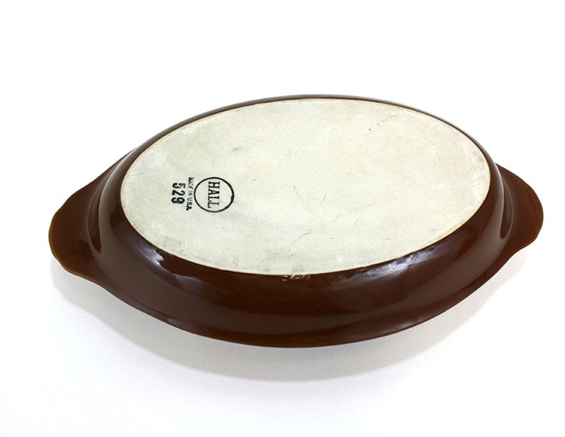 Vintage Small Hall Casserole Dish in Brown & White E4265 - Etsy