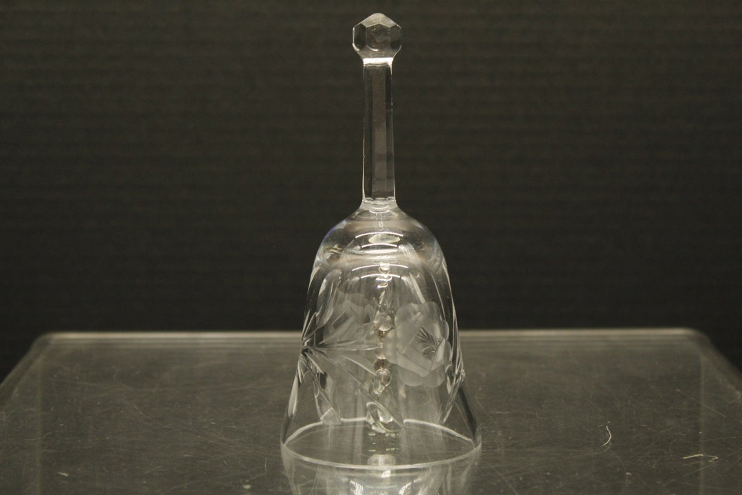 Vintage Germany Clear Glass Floral Etched Bell (V10255) - Etsy