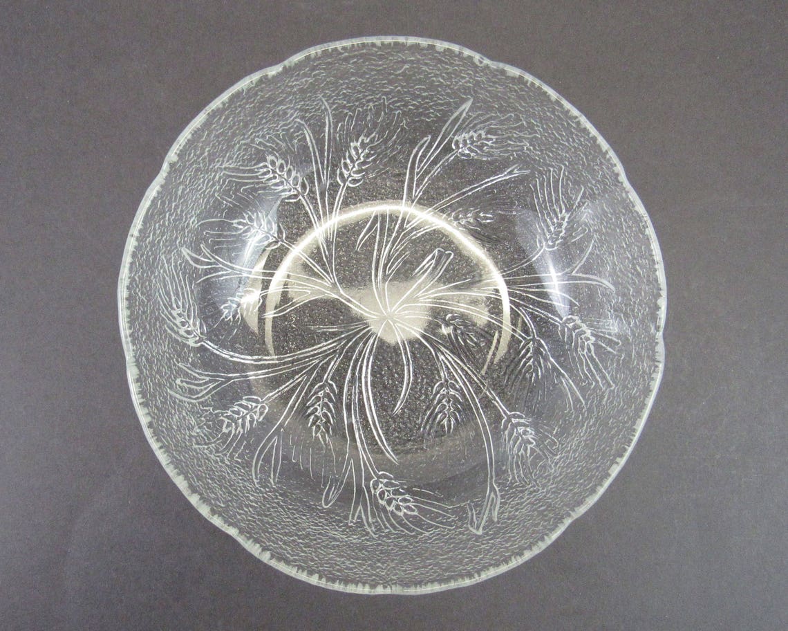 Vintage Clear Pressed Glass Wheat Pattern Nesting Bowls, Set of 3 ...