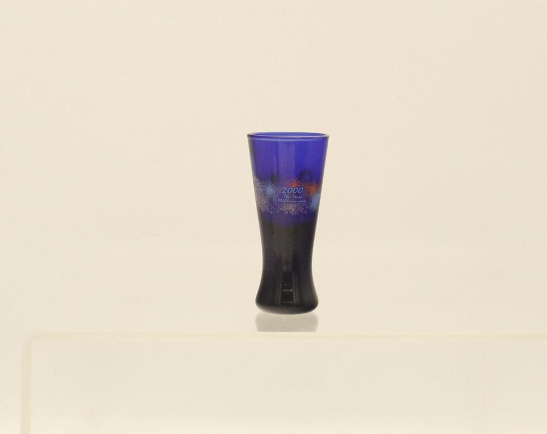 Vintage Blue Glass 2000 Millennium Shot Glass S1236 - Etsy