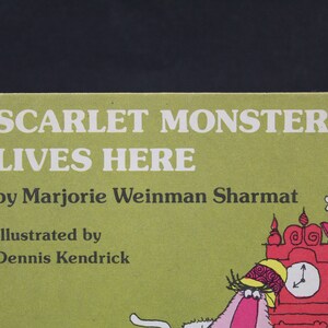 Vintage 1979 'scarlet Monster Lives Here' by Marjorie Weinman Sharmat ...
