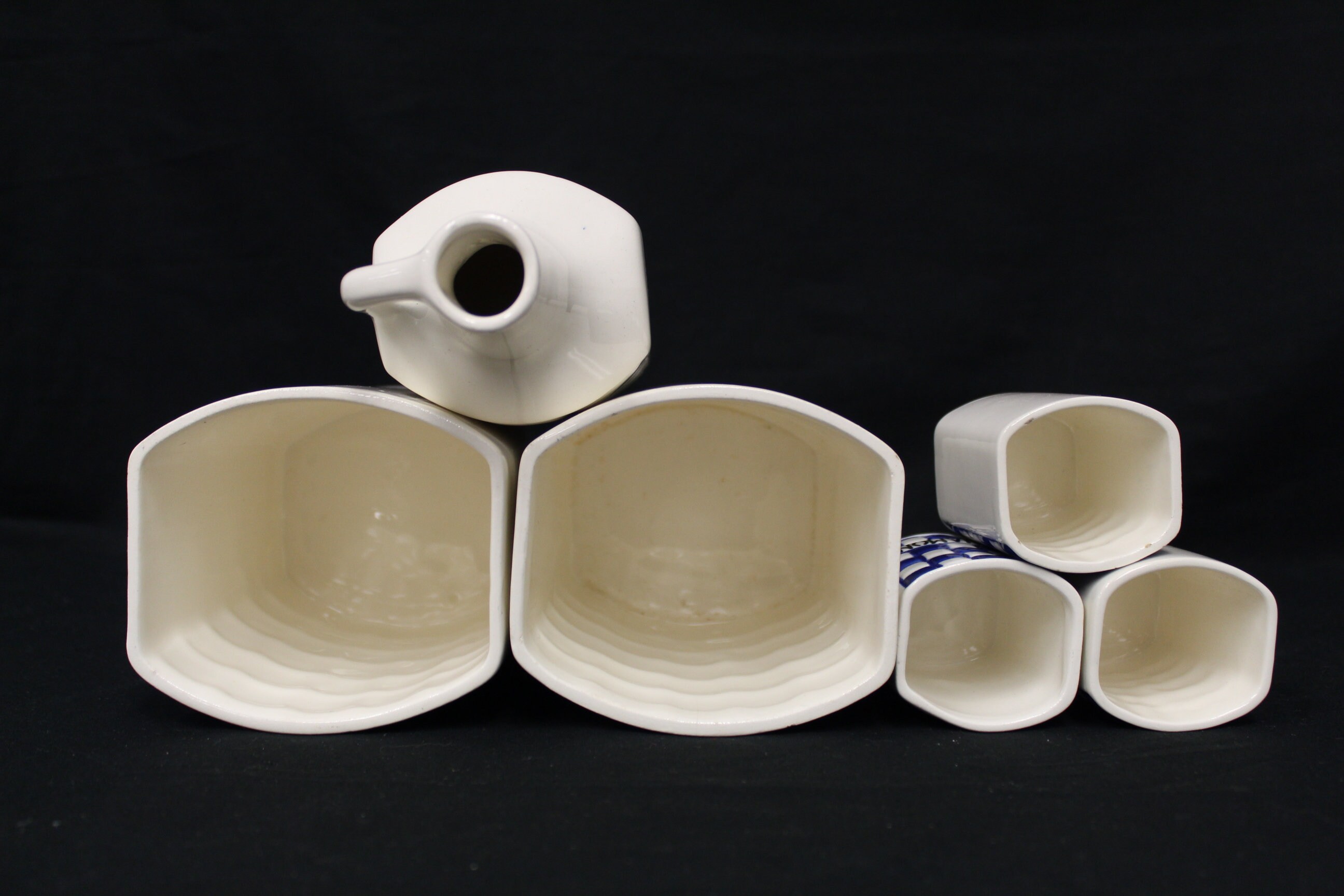 Vintage Ceramic Kitchen Containers Checkered Blue and White - Etsy UK