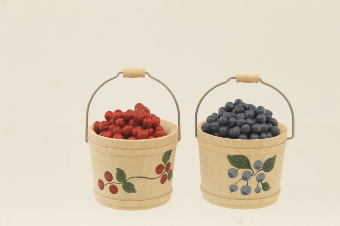 Vintage Faux Berry Mini Buckets, Set of Two (S703) - Etsy