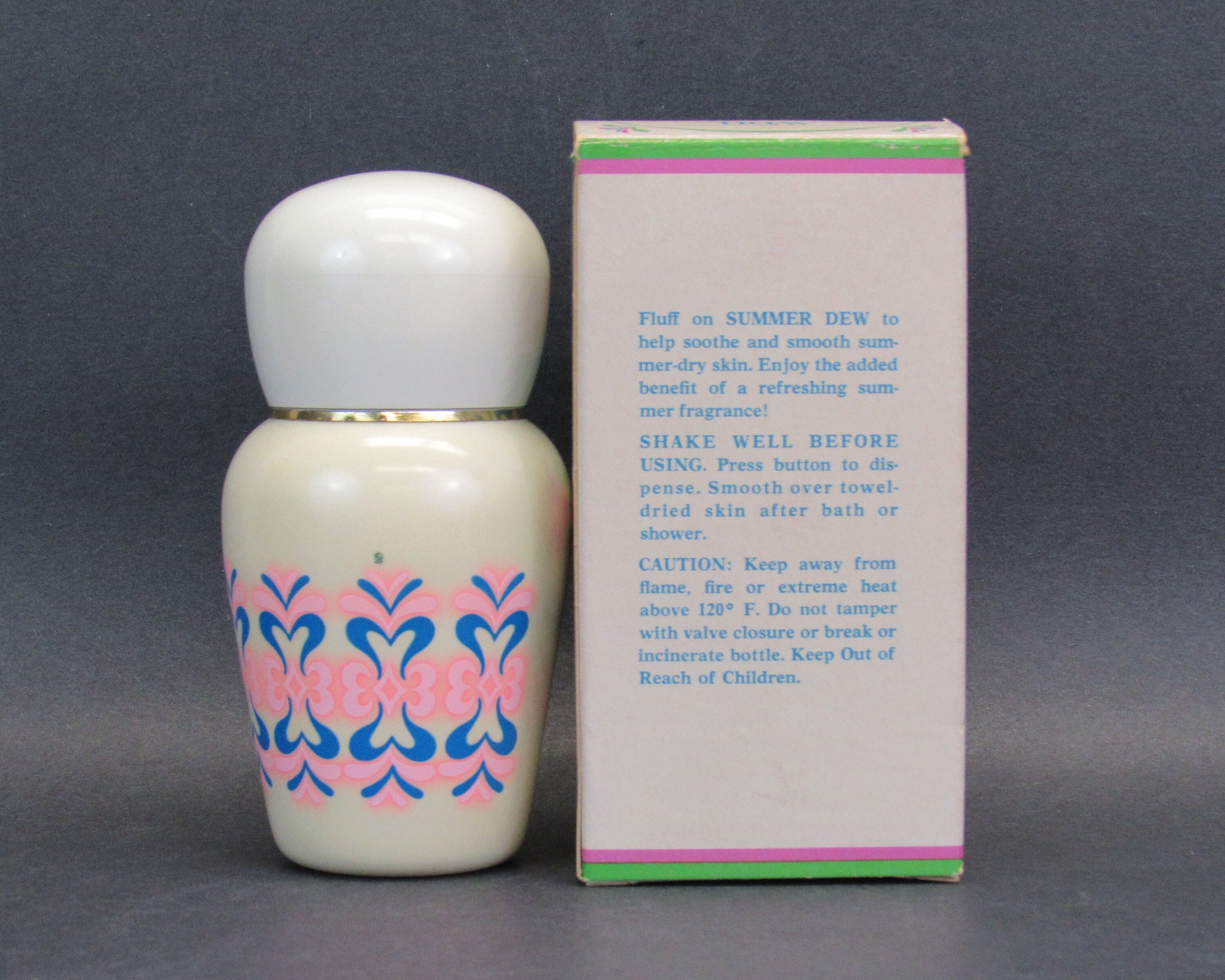 Vintage Avon Mod 'summer Dew' Body Fluff Bottle With | Etsy