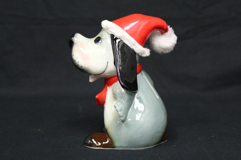 Vintage Norcrest Christmas Dog Penny Bank in Santa Hat & Scarf (V712 ...