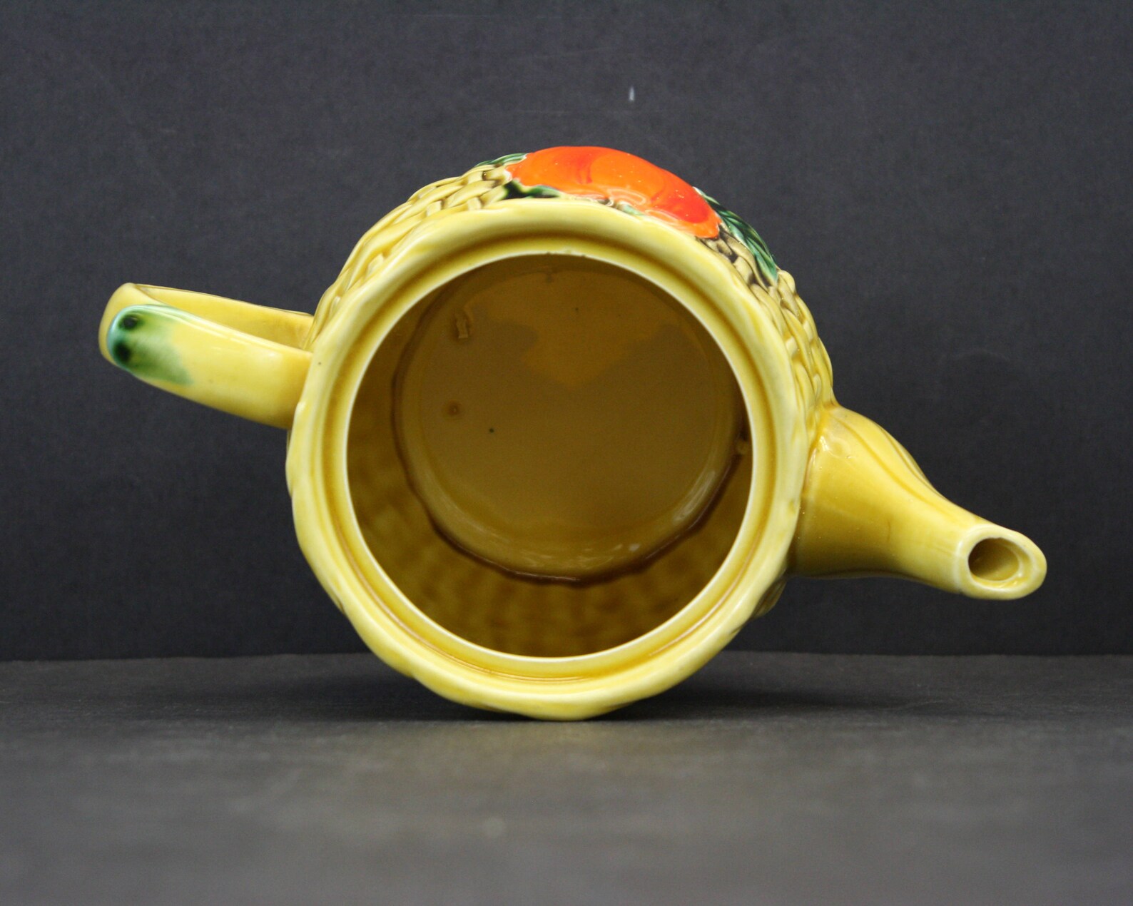 Vintage Lefton Teapot With Orange Floral Basketweave Pattern - Etsy