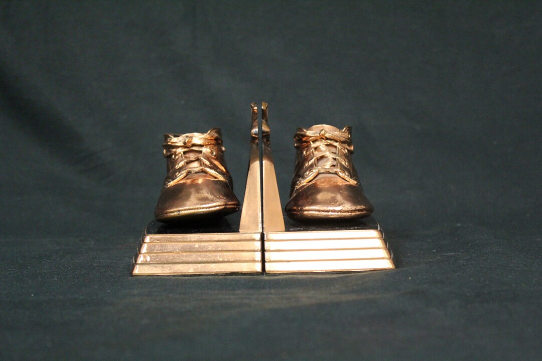 Vintage Bronze Baby Shoe Bookends With Velvet Bottoms (V2917) - Etsy