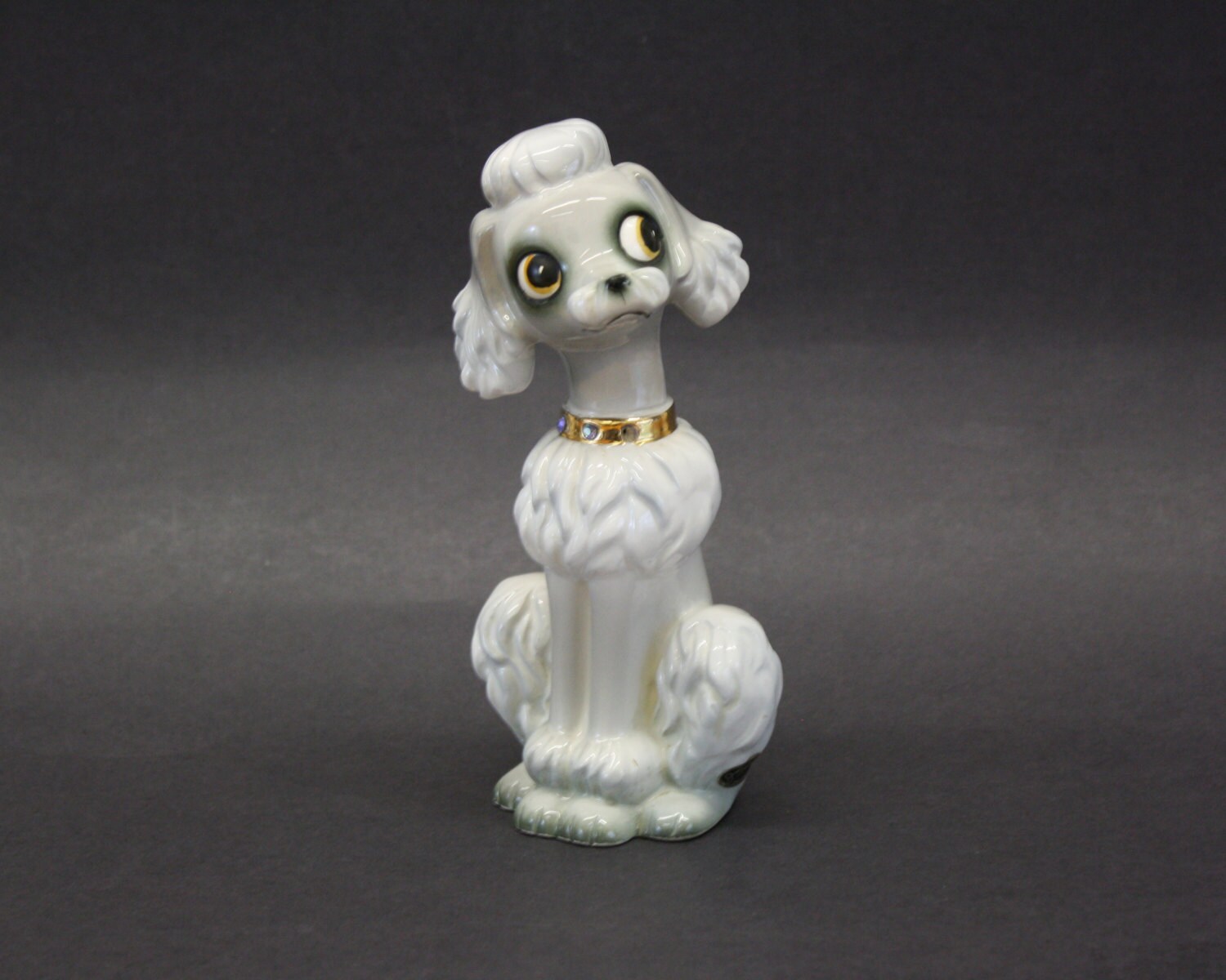 Standing Ceramic Poodles With Rhinestones