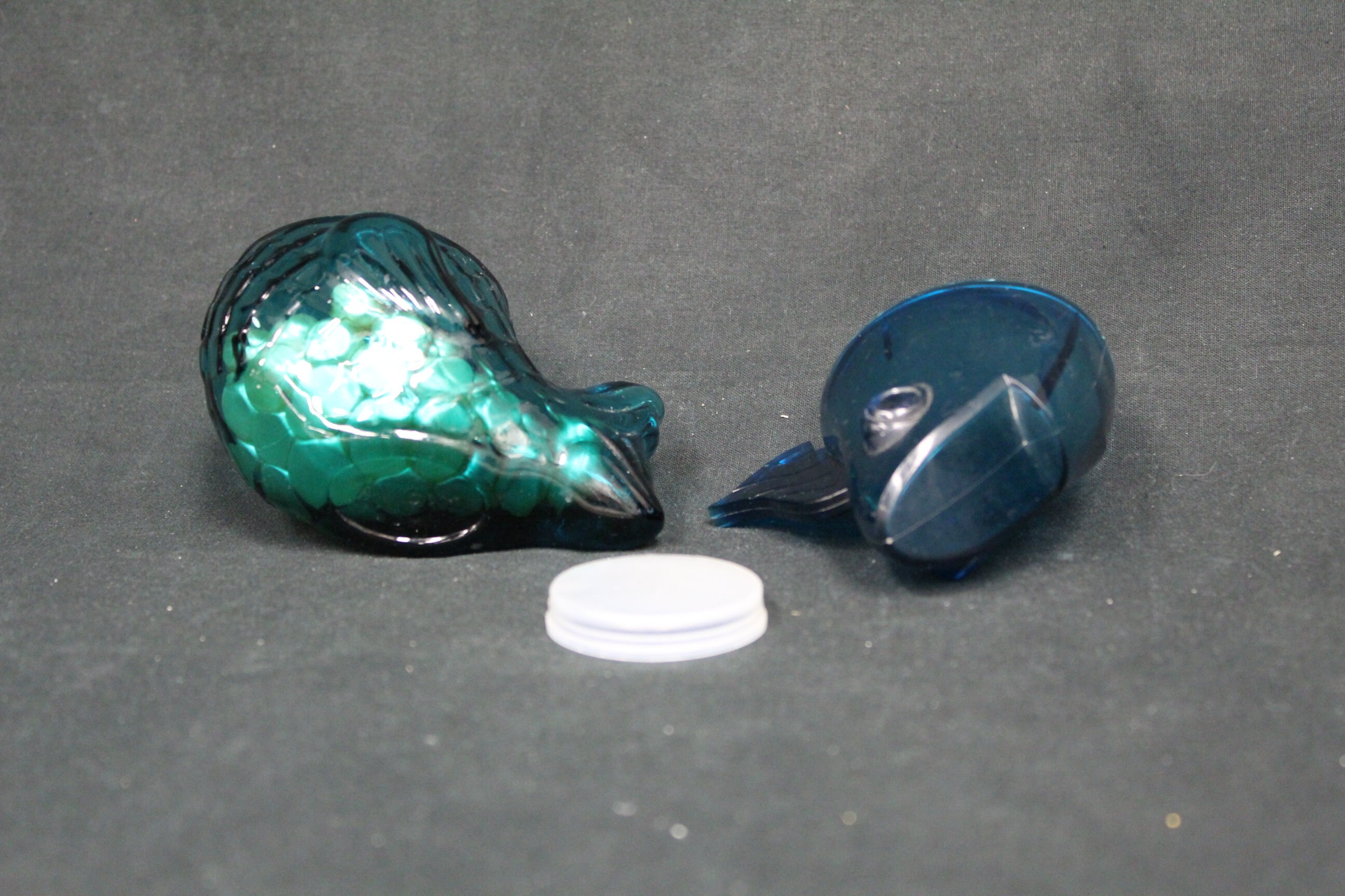 Vintage Avon 1970s Blue Glass Fish Shaped Bath Salts Bottle | Etsy