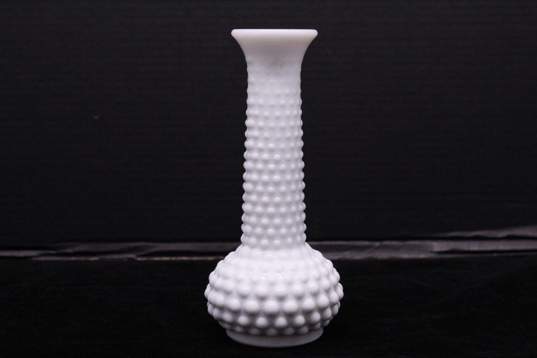 Vintage Genie Shape Milk-glass Hobnail Bud Vase E.O. Brody Cleveland Co ...