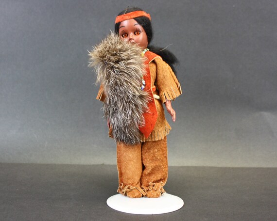 Vintage Yuma Native American Chief With Beaver Pelt E8560 | Etsy