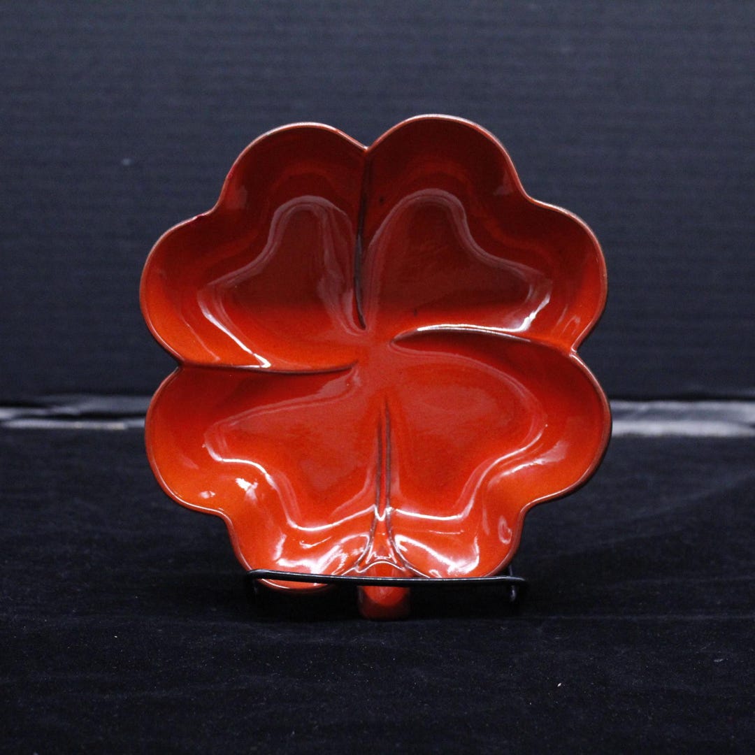 Vintage Frankoma Orange Red Four Leaf Shamrock Dish (S2396) - Etsy