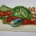 Vintage Divided Small Relish Plate With Vegetable Decals E273 - Etsy