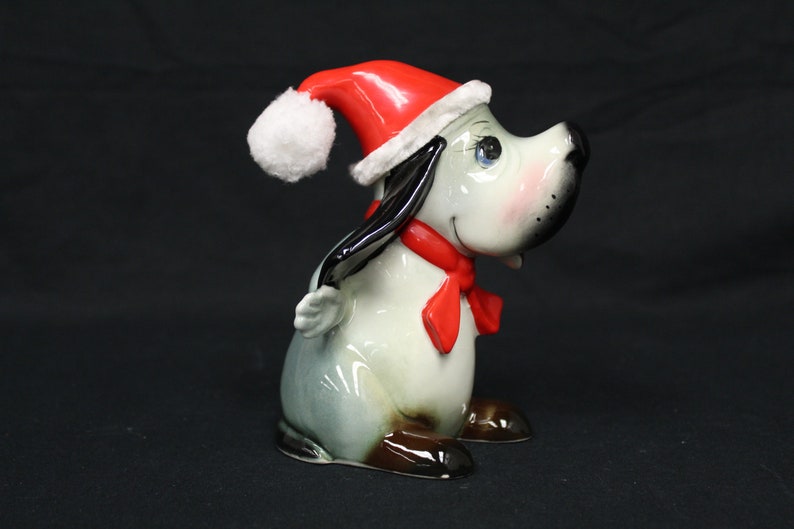 Vintage Norcrest Christmas Dog Penny Bank in Santa Hat & Scarf (V712 ...