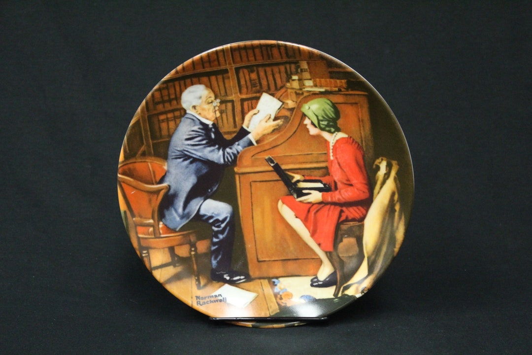 Vintage 1986 Norman Rockwell 'the Professor' Knowles China Collectible ...