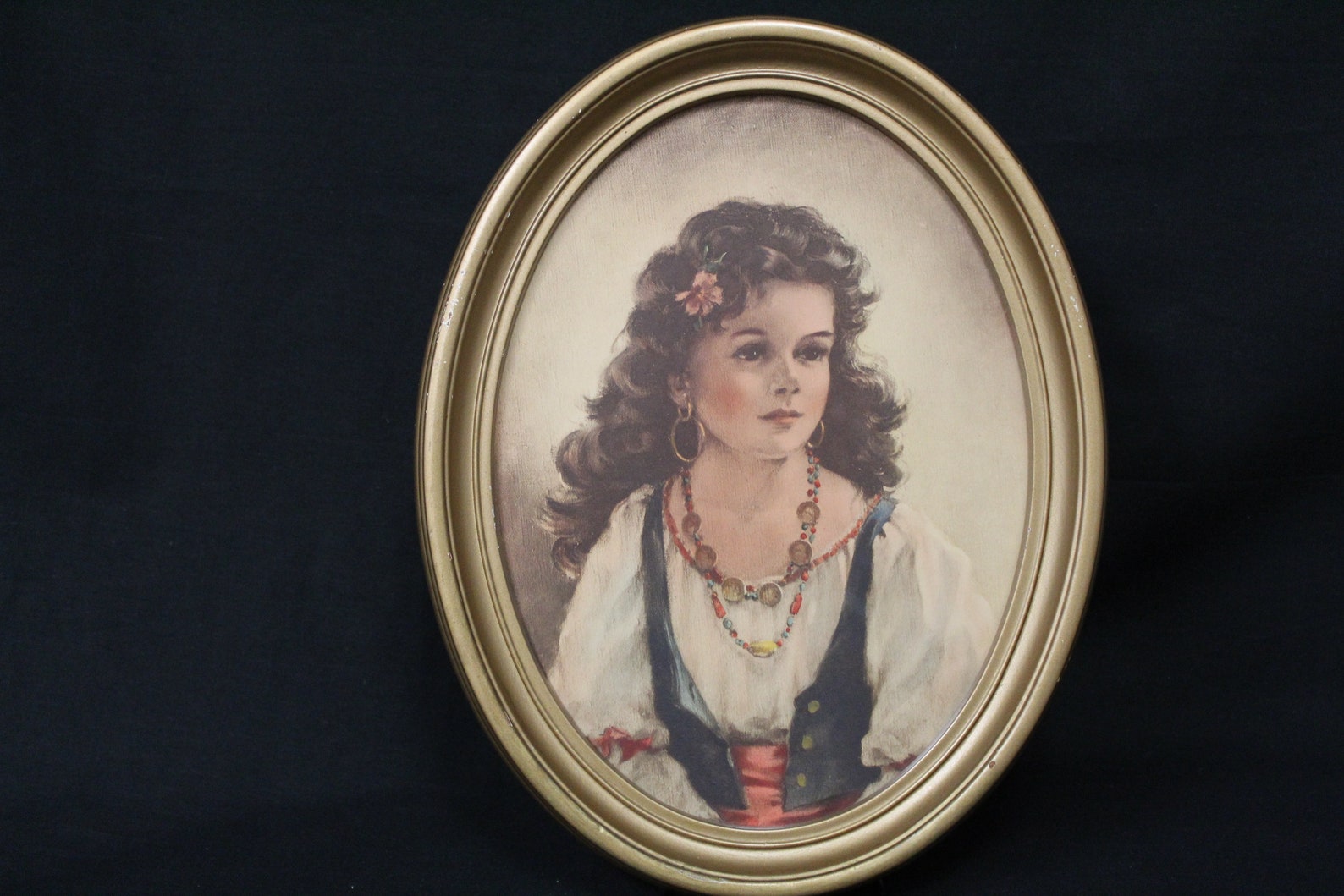 Vintage Anne Allaben 'chico & Elena' Oval Framed Gypsy | Etsy