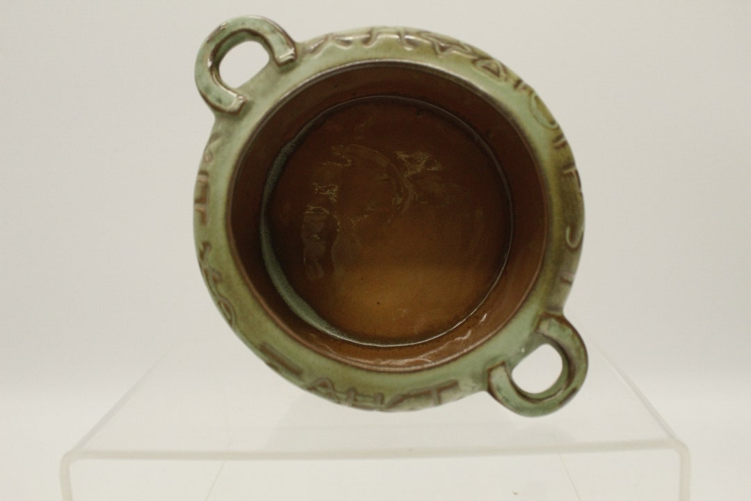 Vintage Frankoma Bean Pot With Green Horseshoe Handles (V9652) - Etsy