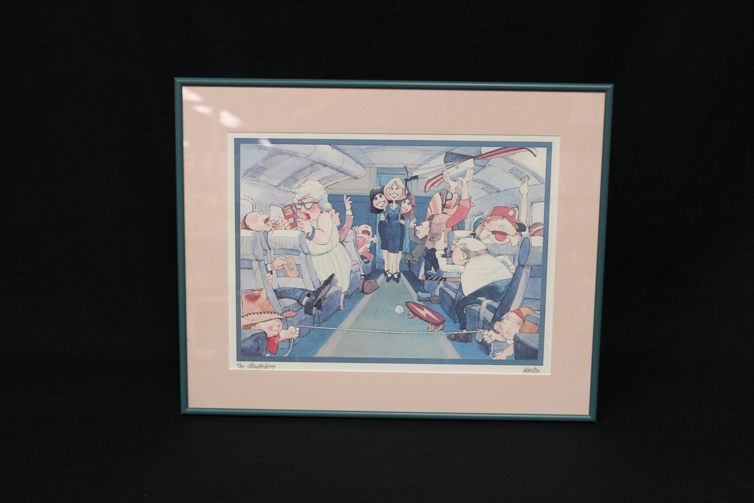 Vintage Kersten 'The Stewardess' Framed Print V2876 | Etsy