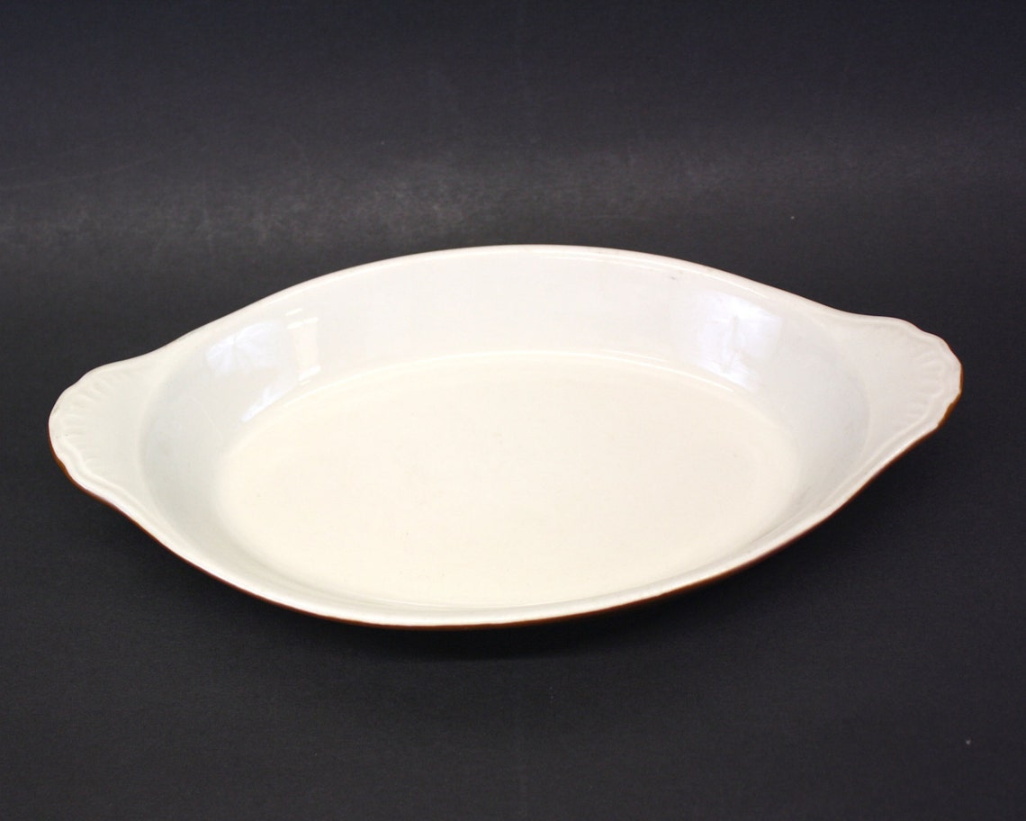 Vintage Small Hall Casserole Dish in Brown & White E4265 - Etsy