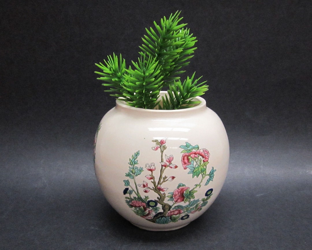 Vintage Sadler English Round Pottery Pot With Floral Design (E11958) - Etsy