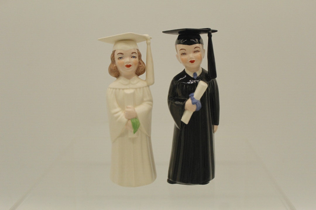 Vintage Graduation Set of Two Ceramic Figures (V10117) - Etsy
