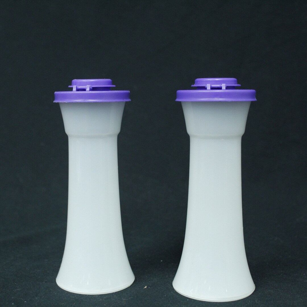 Vintage Purple Topped Tupperware Tall Spice Shakers, Set of Two (V6769 ...