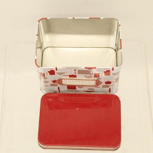 Vintage Kitchen Motif Red Top Tin Recipe Box (V10080) - Etsy