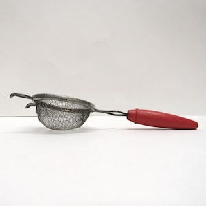 Vintage Rustic Red Wood Handled Small Strainer (E10214) - Etsy