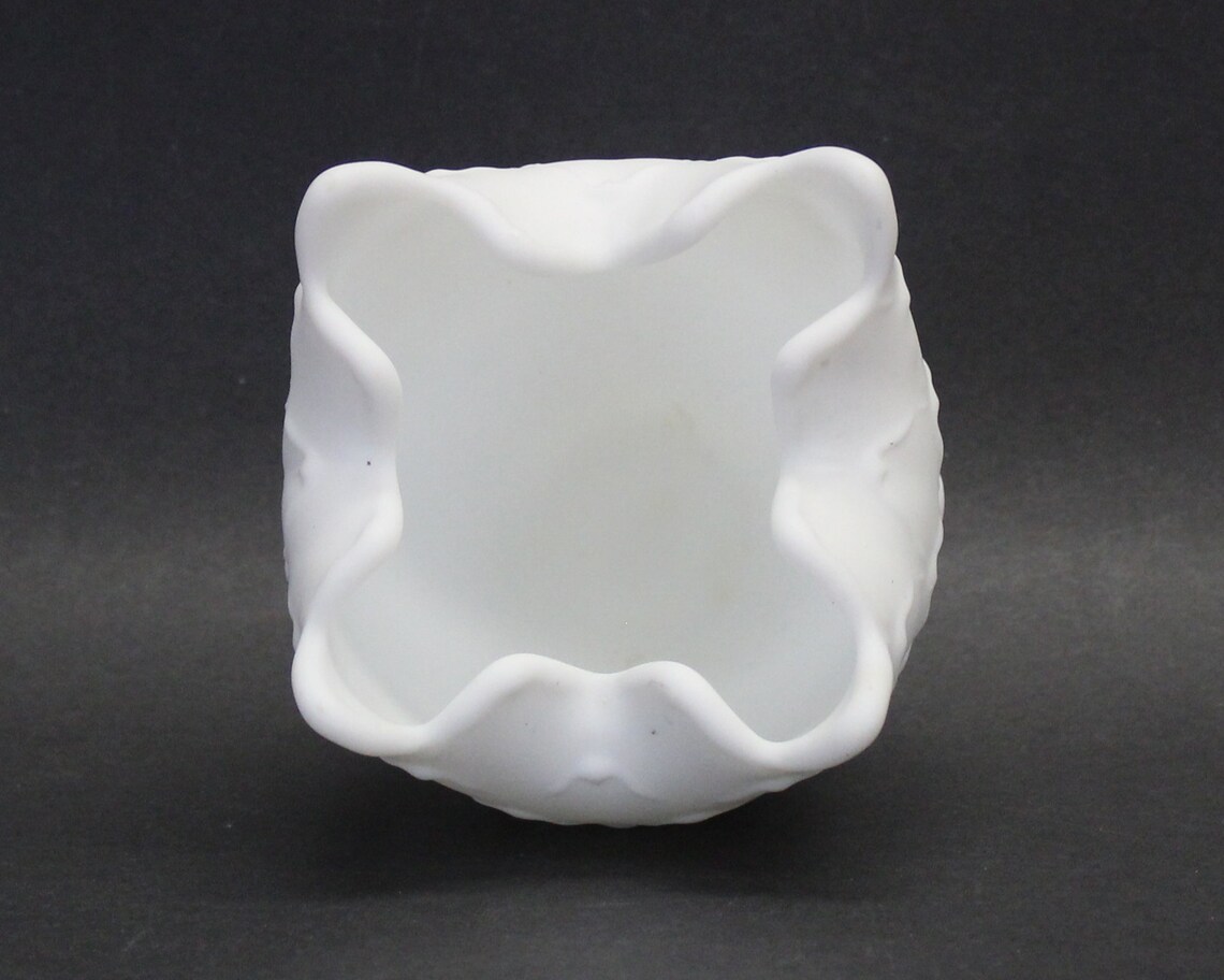 Vintage Frosted Glass Art Vase with Textured Surface and Wavy | Etsy