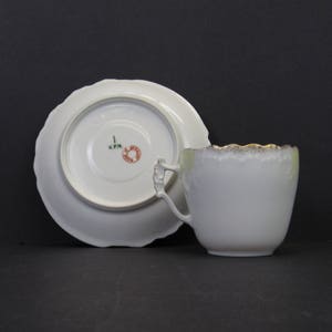 Vintage German Bone China Cup & Saucer With Orange Floral Motif (E9548 ...