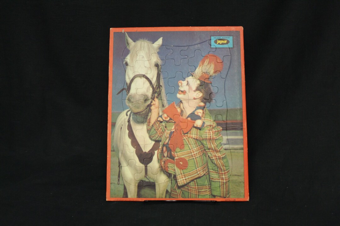 Vintage Jaymar Photo Puzzle 1950s Clown and Horse in Tray (V3748) - Etsy