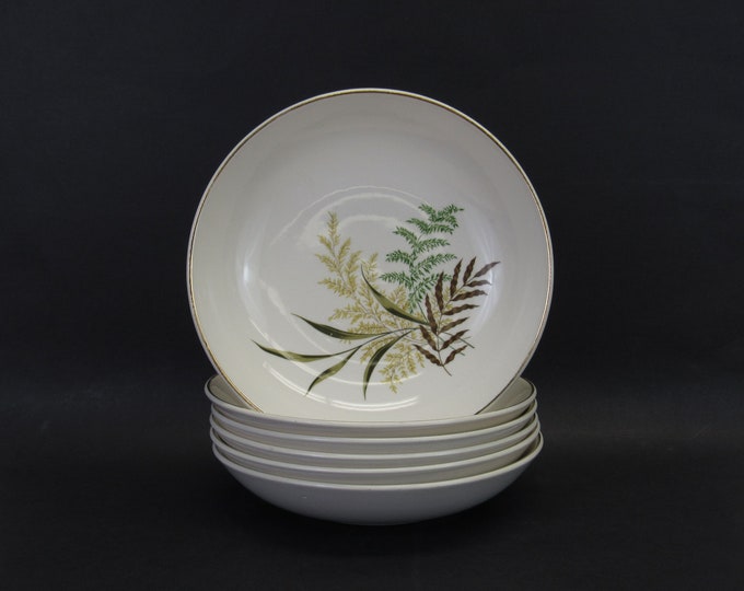 Vintage Botanical Fern and Leaf Soup Bowls Set of Six E11290 - Etsy