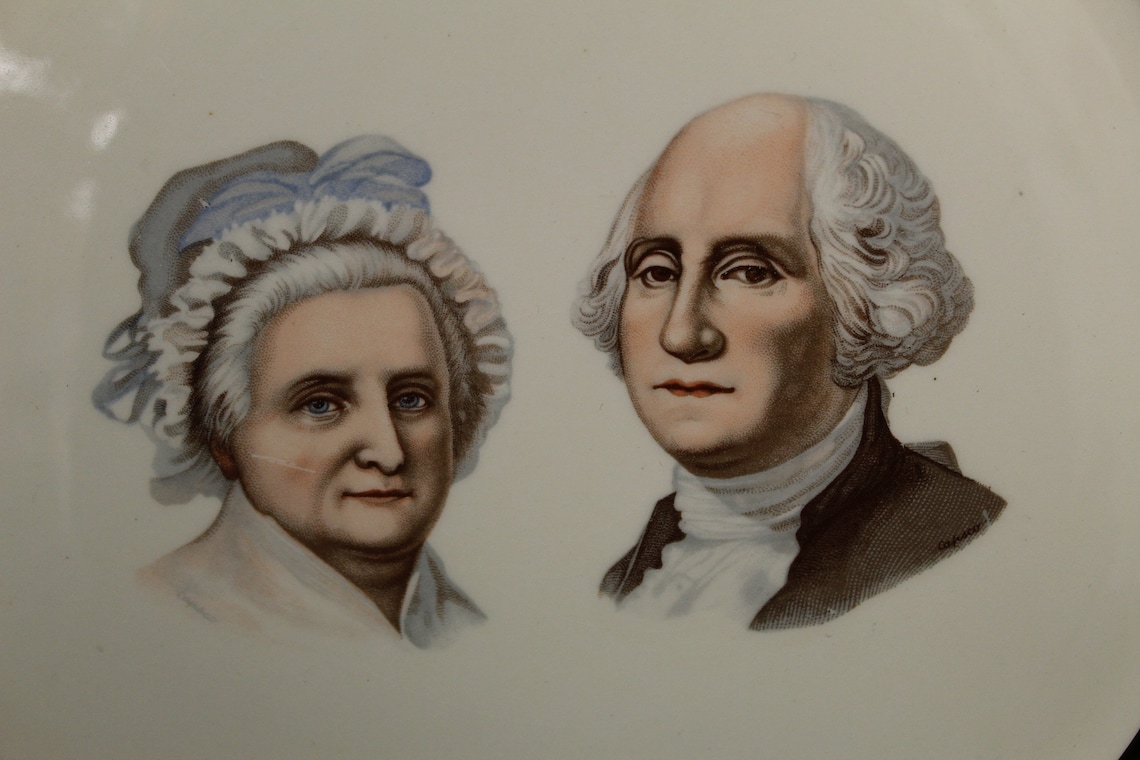 Vintage George and Martha Washington Decorative Plate With - Etsy