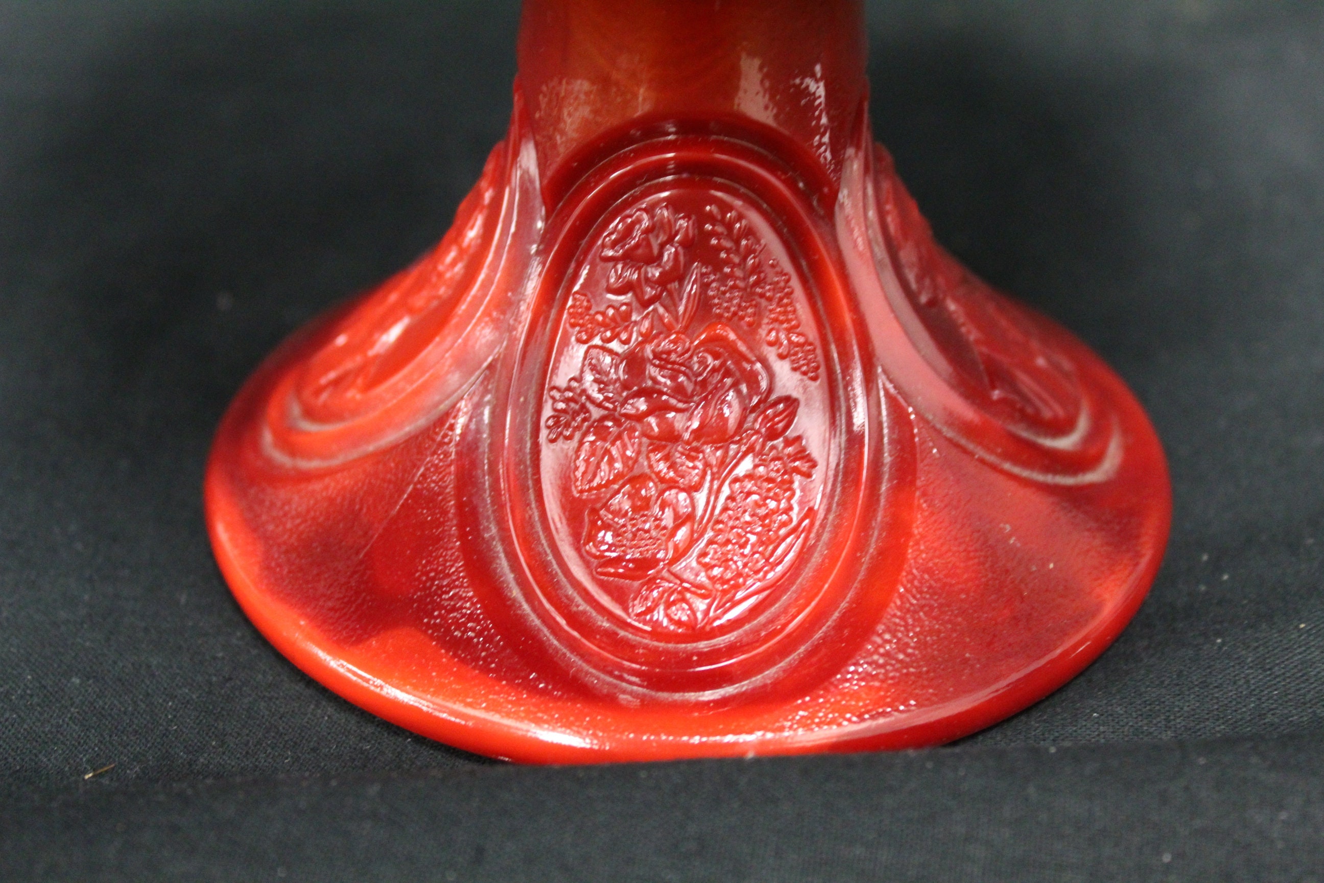 Vintage Fenton Ruby Red Glass Compote Bicentennial 1976 - Etsy