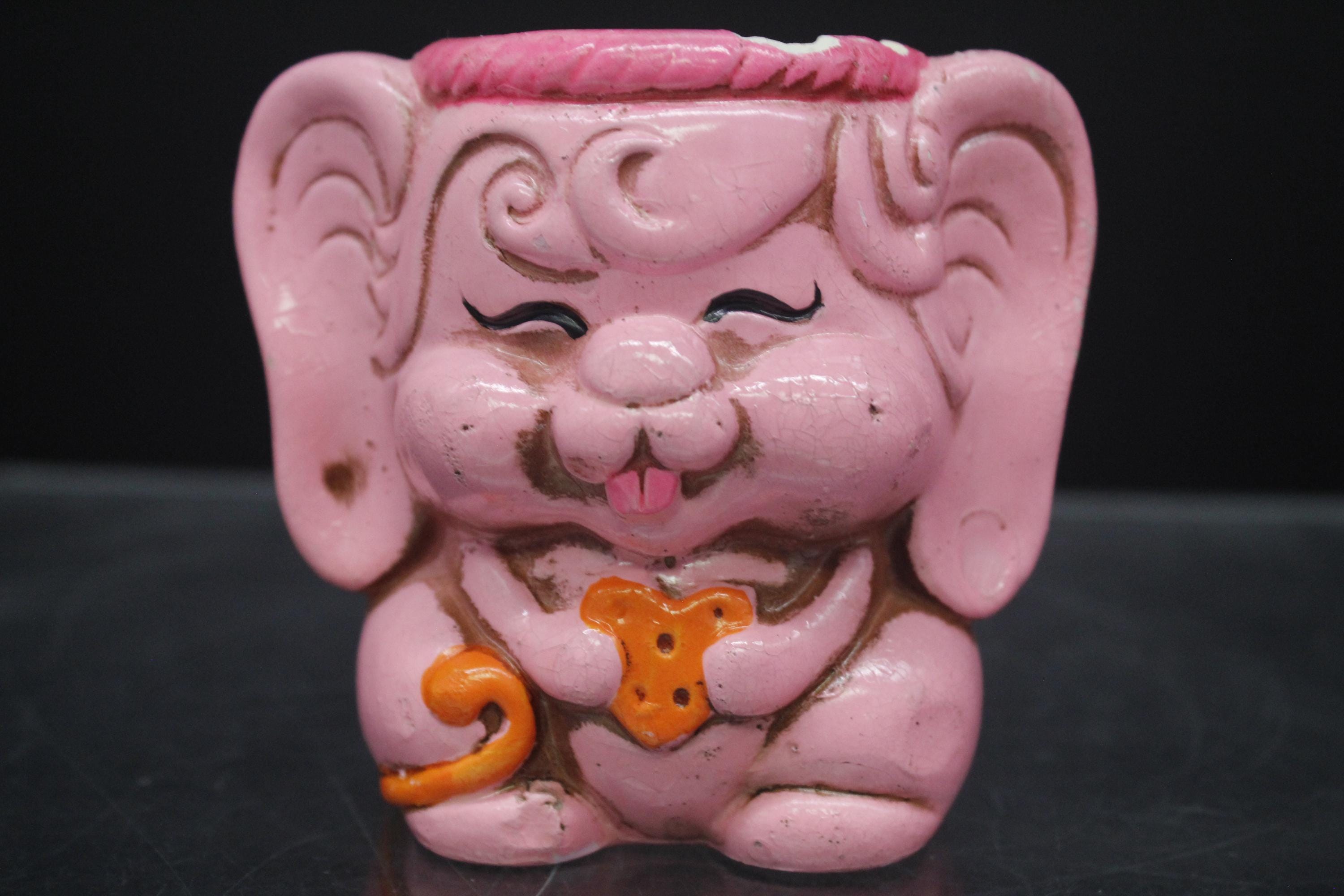 Vintage Mouse Pink Japan Labeled Paper Macie Big Eared 1970's Candle ...