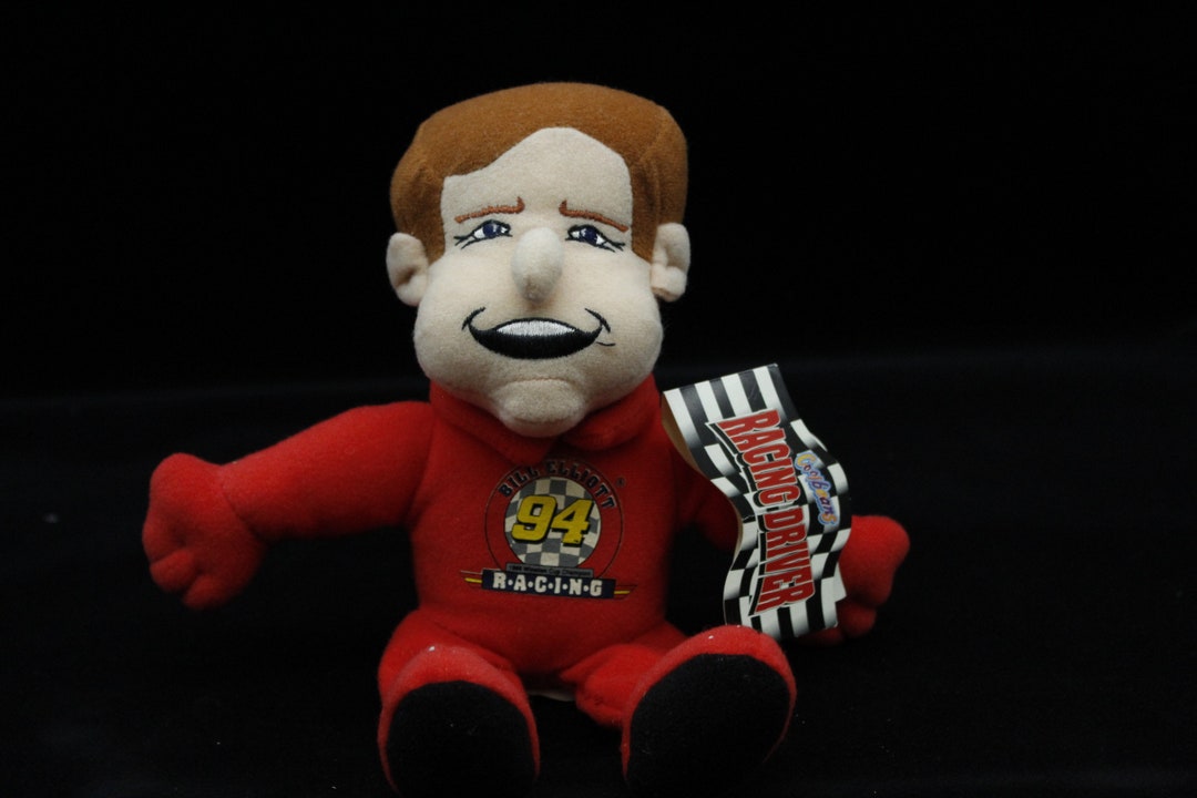 Vintage 1999 Bill Elliott Nascar Driver Cool Beans Fabric Stuffed ...