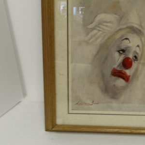 Vintage Barry Leighton-jones 1976 Framed Art of Five Clowns 24.25"x 30. ...