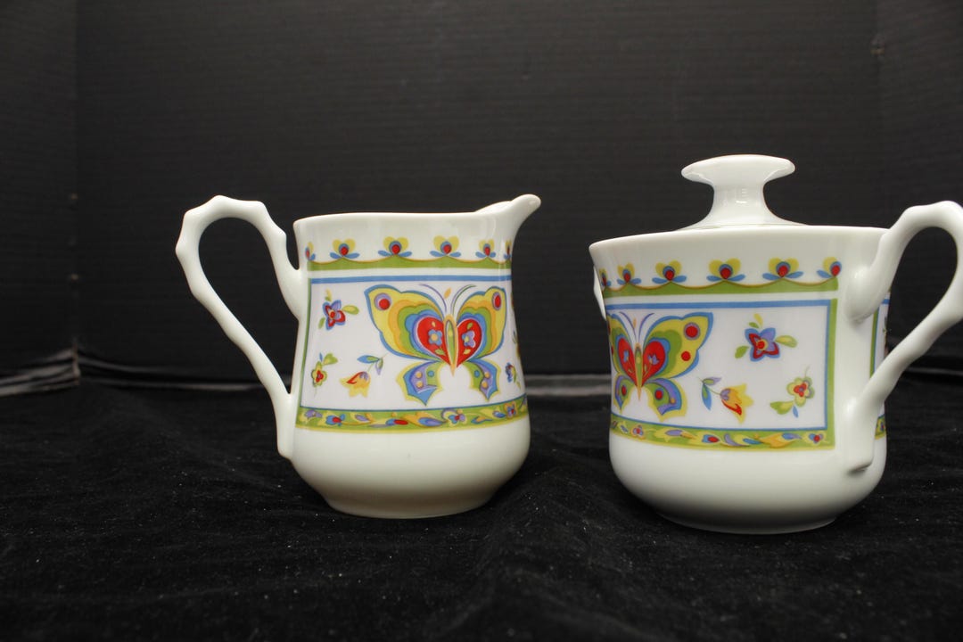 Vintage Sango Cho Cho San Butterfly Creamer and Sugar Set (S2900) - Etsy