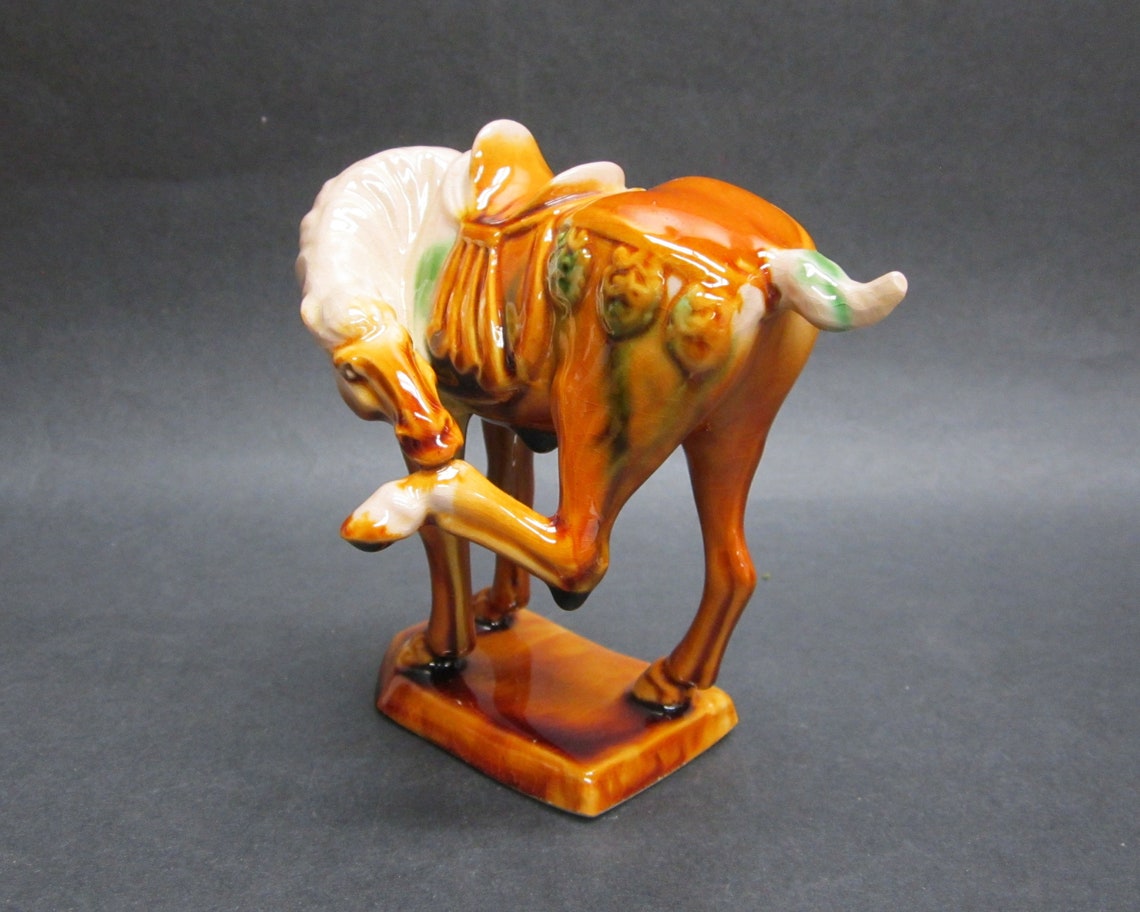 Vintage Tri Color Tang Pottery Horse Figurines Set of 3 - Etsy