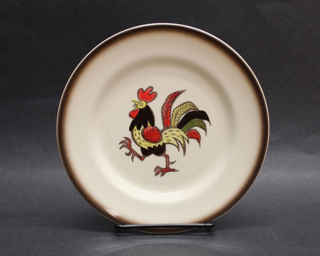 Vintage Metlox Poppytrail 'red Rooster' Salad Plate (E11205) - Etsy