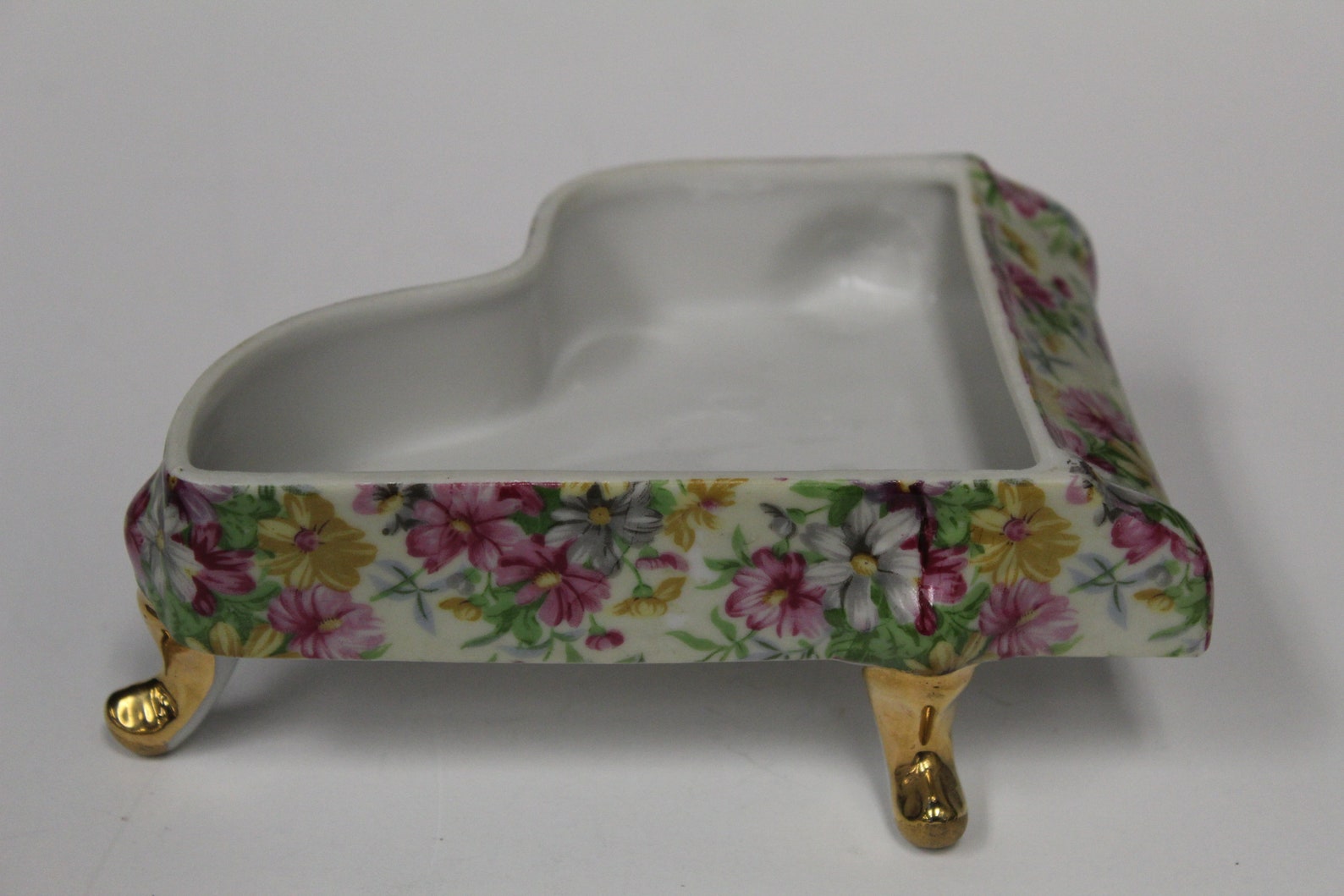 Vintage Chintz Floral Grand Piano Porcelain Trinket Box E266 - Etsy