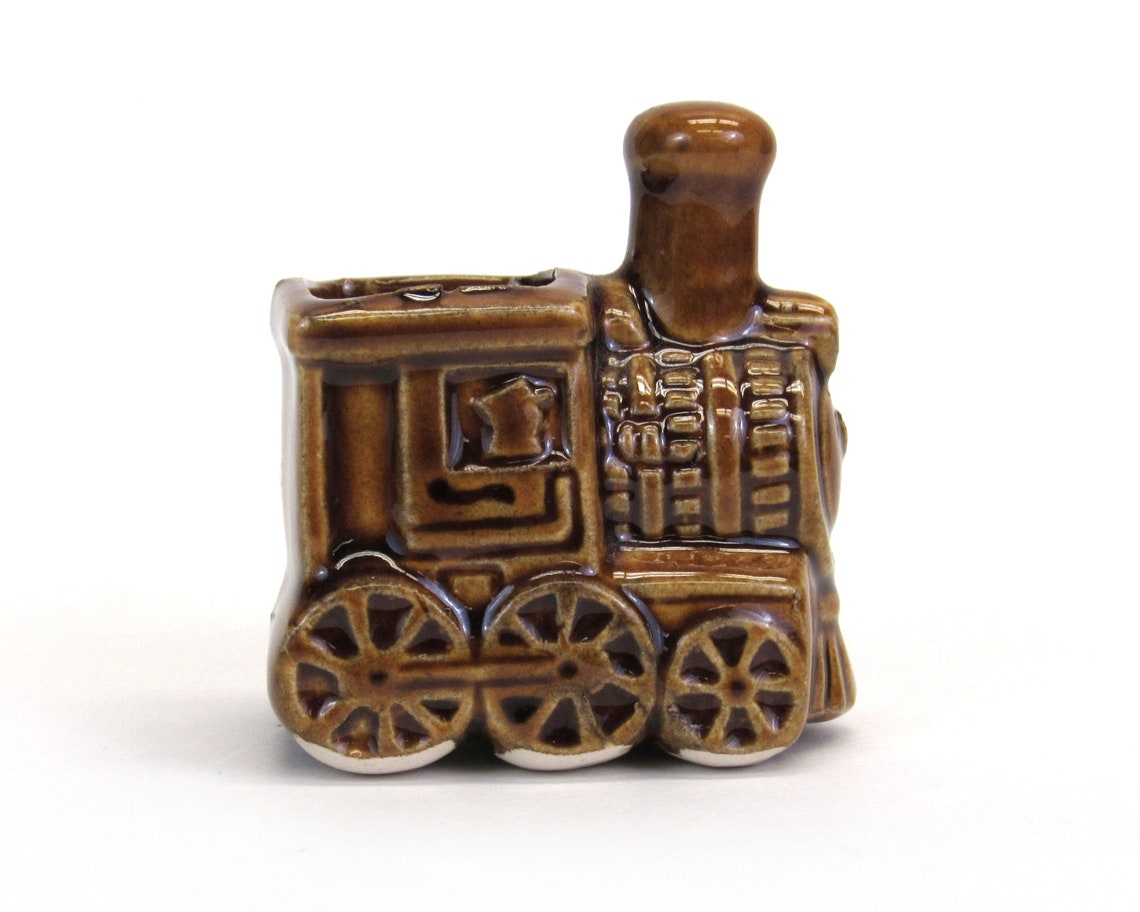 Vintage Train Shaped Brown Toothpick Holder E10521 - Etsy