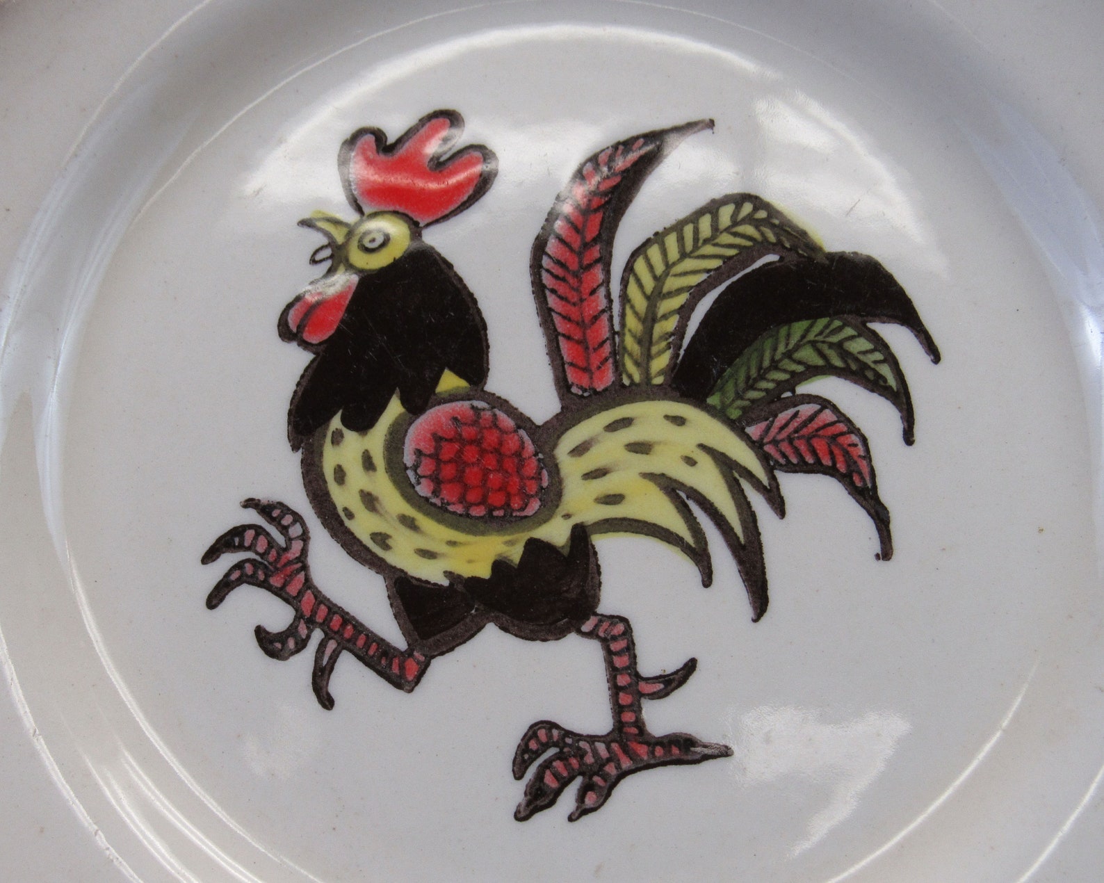 Vintage Metlox Poppytrail 'red Rooster' Salad Plate - Etsy