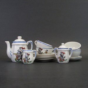 Vintage Kitty Cat Tea Party Miniature Tea Set 15 Pieces | Etsy