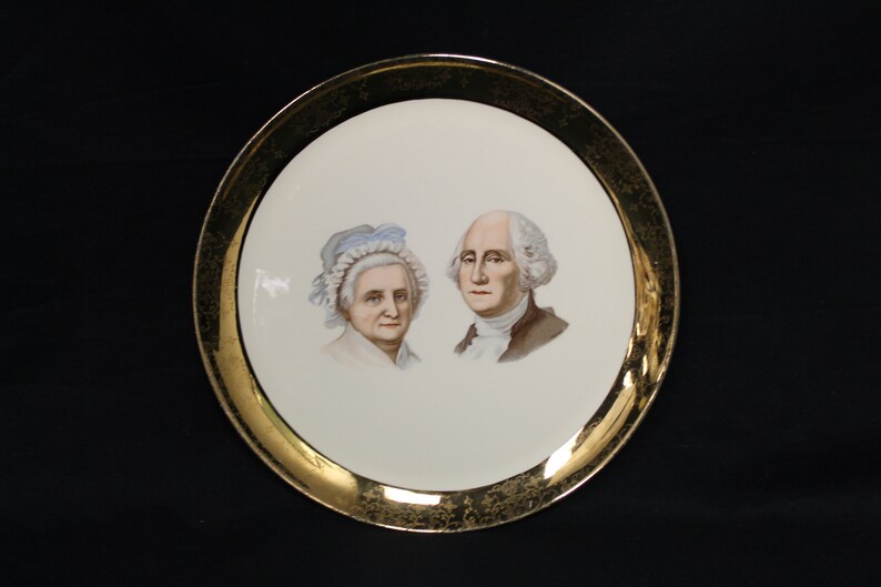 Vintage George and Martha Washington Decorative Plate With - Etsy