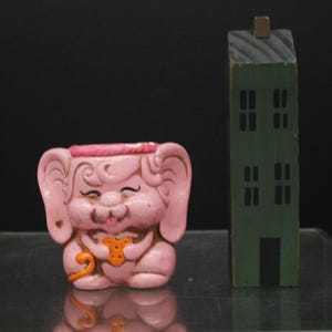 Vintage Mouse Pink Japan Labeled Paper Macie Big Eared 1970's Candle ...