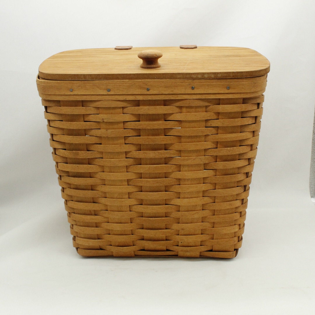 Vintage USA Longaberger Large Hanging Mail Basket With Wood - Etsy