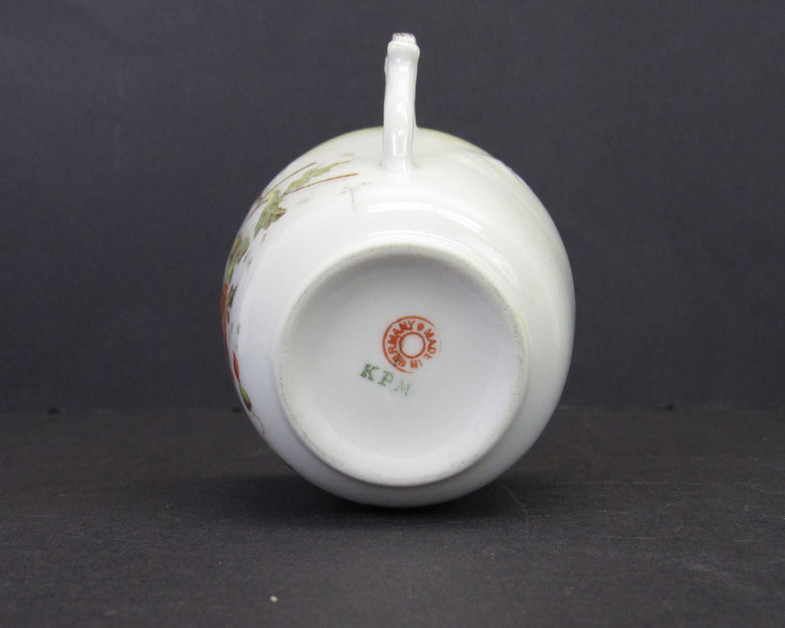 Vintage German Bone China Cup & Saucer With Orange Floral - Etsy