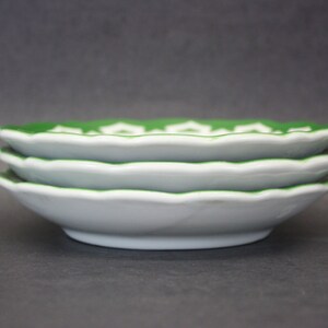 Vintage Tepco Green Pagoda Border Restaurant China Saucers, Set of 3 ...